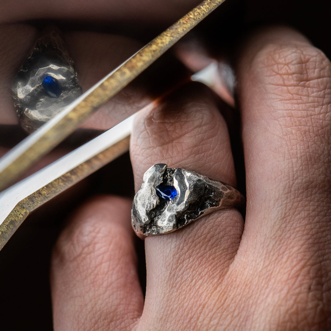 Sapphire Signet Ring | Handmade from AHW Studio